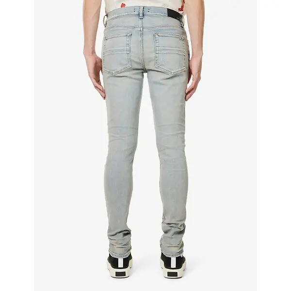 Amiri Mx1 Ultrasuede Slim-Fit Tapered-Leg Stretch-Denim Jeans